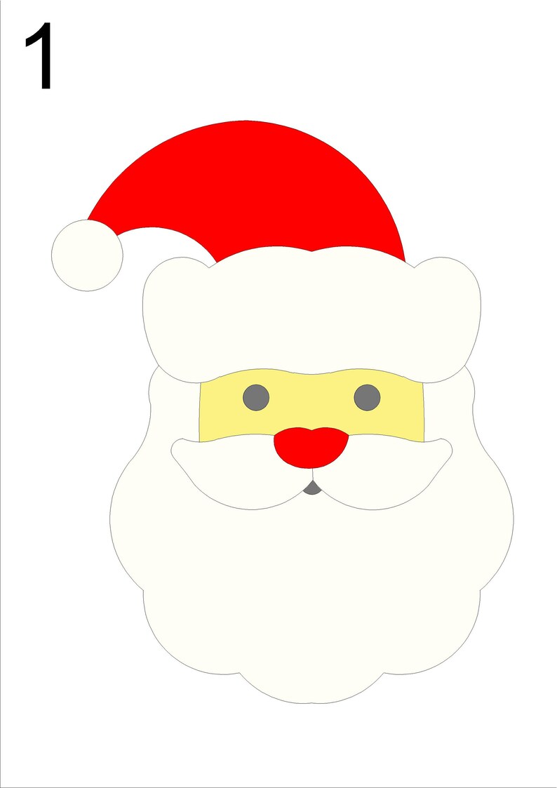 3 Types and 2 Sizes of Christmas Santa Patterns Christmas - Etsy