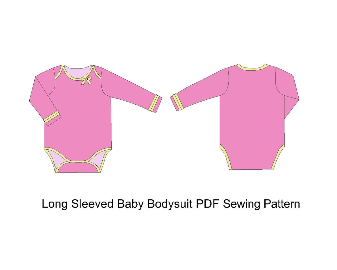 5 Sizes of Baby Bodysuit Sewing Pdf Pattern From 62 to 86 Sizes/ Easy ...