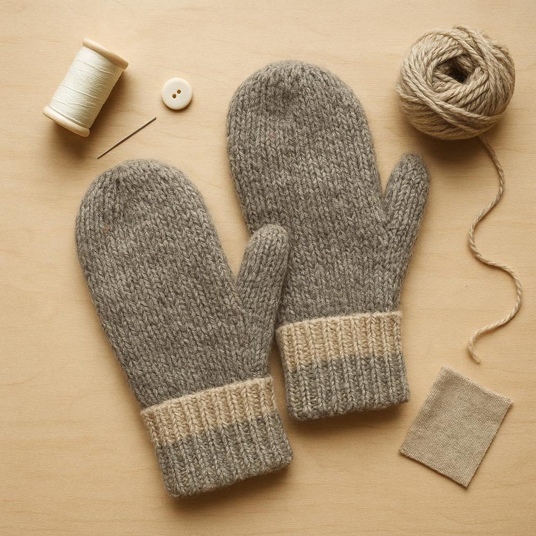 Mitten PDF Sewing Pattern – Upcycled Sweater Gloves, 10 Sizes for Kids and Adults (pattern Only ...