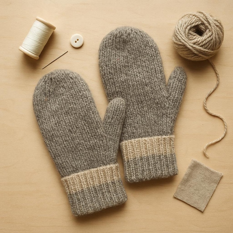 Mitten PDF Sewing Pattern – Upcycled Sweater Gloves, 10 Sizes for Kids ...