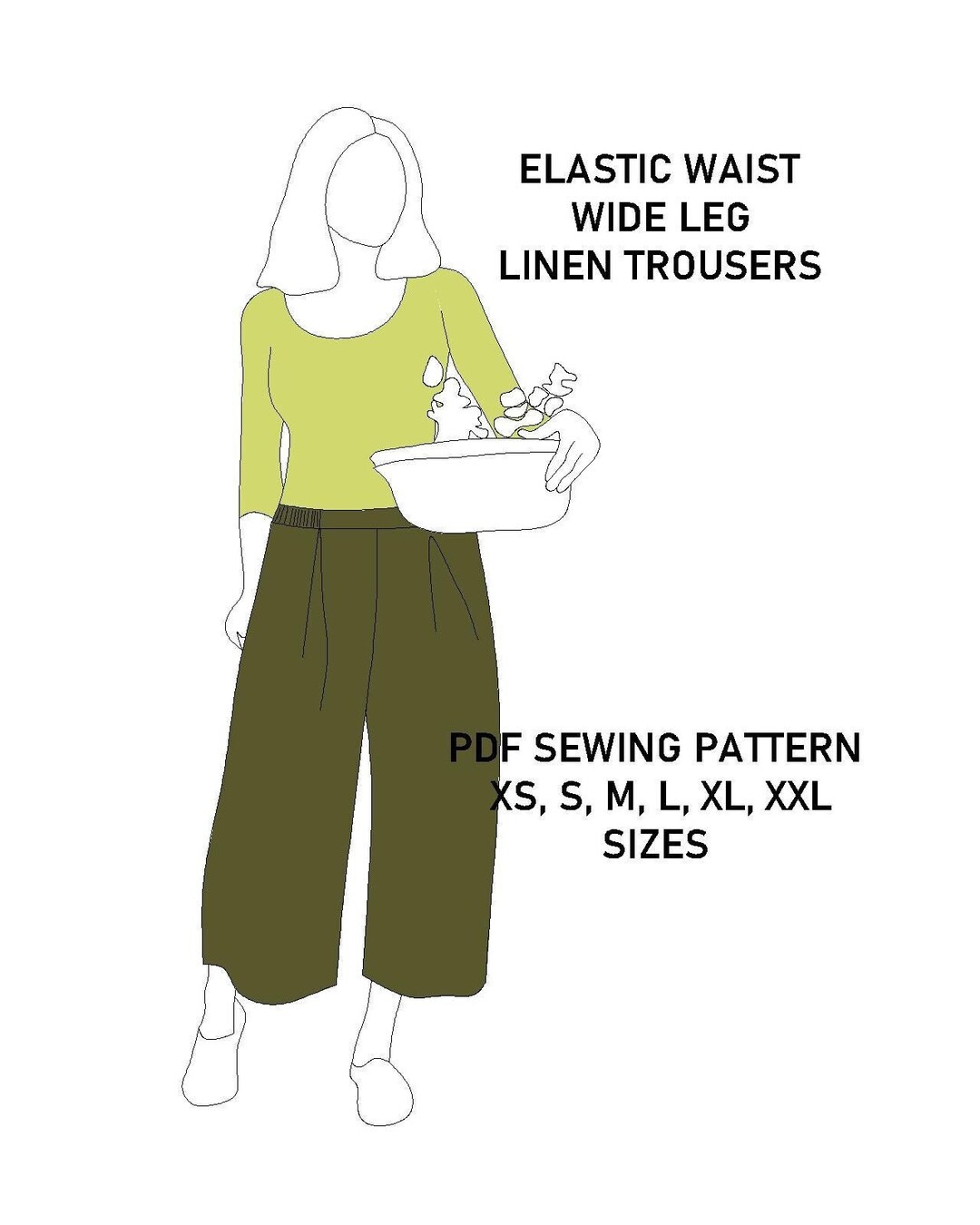 Linen Trousers Sewing Pattern: Wide Leg Palazzo Pants (PDF Pattern) - Etsy