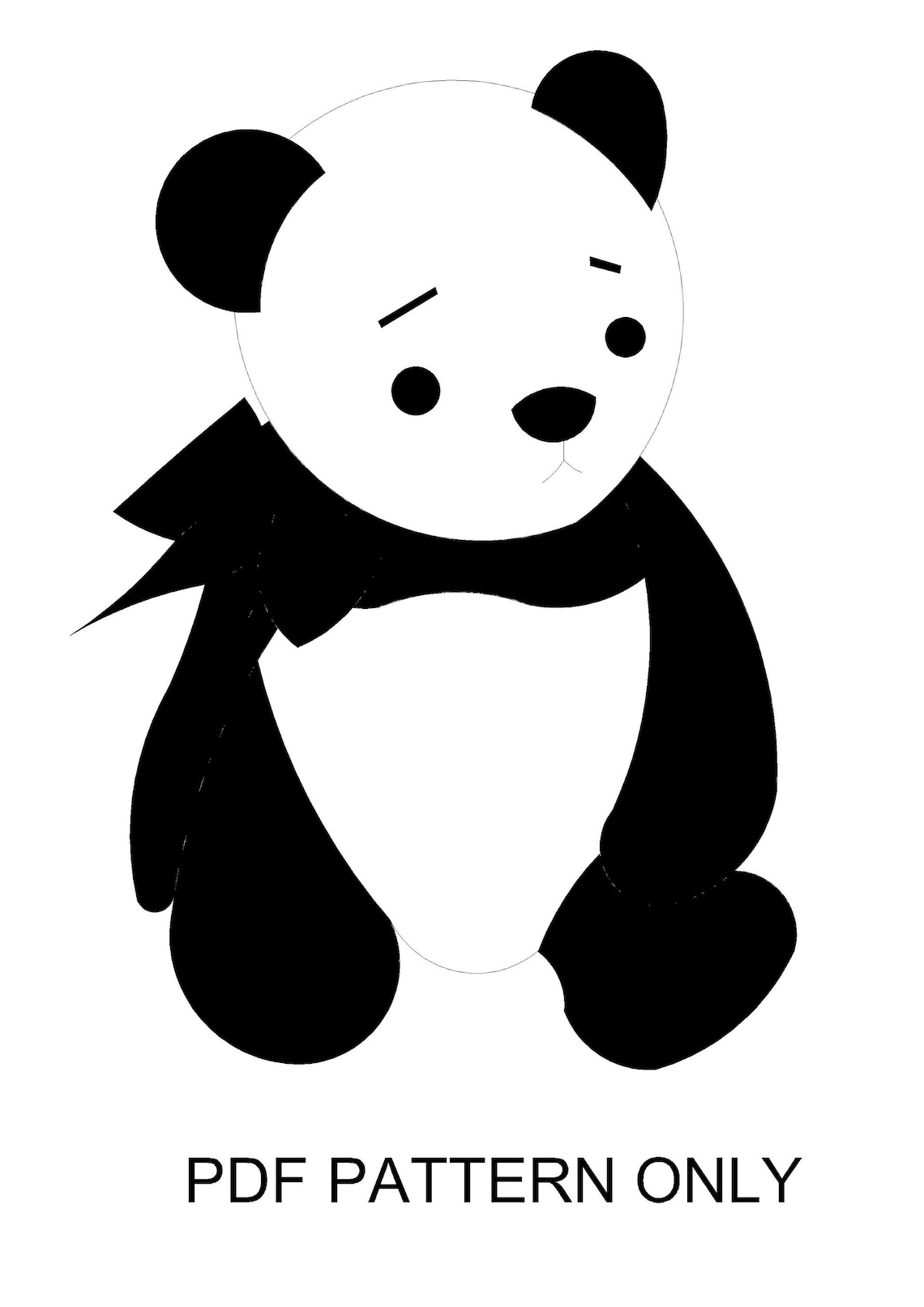 Printable Panda Pdf Sewing Pattern, Teddy Bear Pdf Sewing Pattern, Easy ...