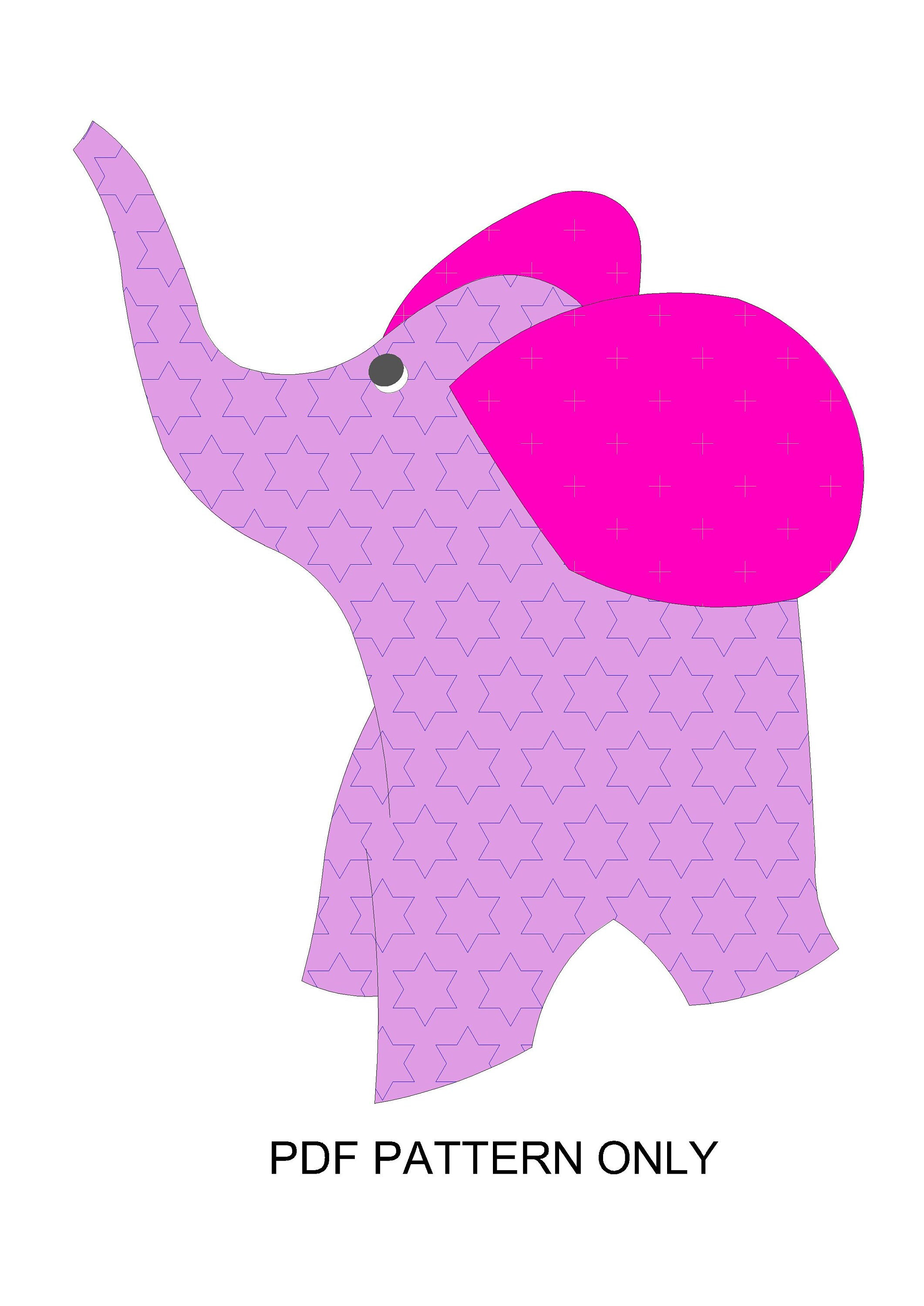 Printable Elephant Pdf Sewing Pattern Easy Begginner - Etsy