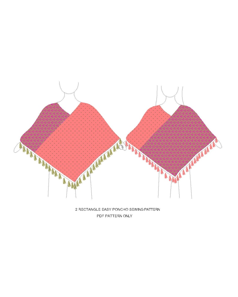 Easy Rectangle Poncho Sewing PDF – Pattern Only - Etsy