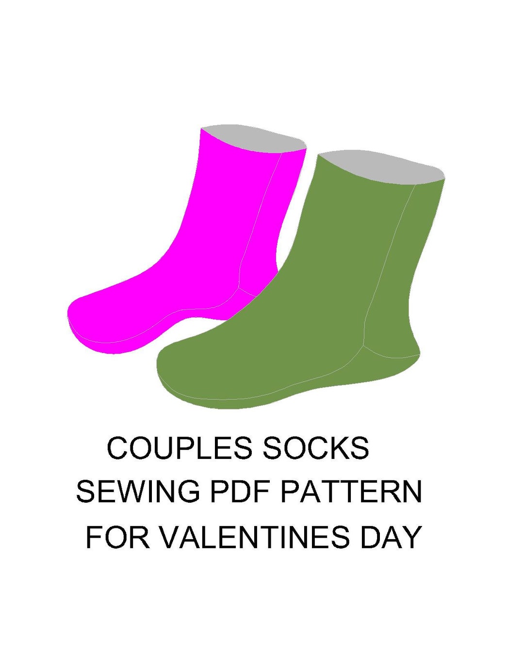 8 Size Socks for Couples and Children, Booties, Slippers A4 PDF ...