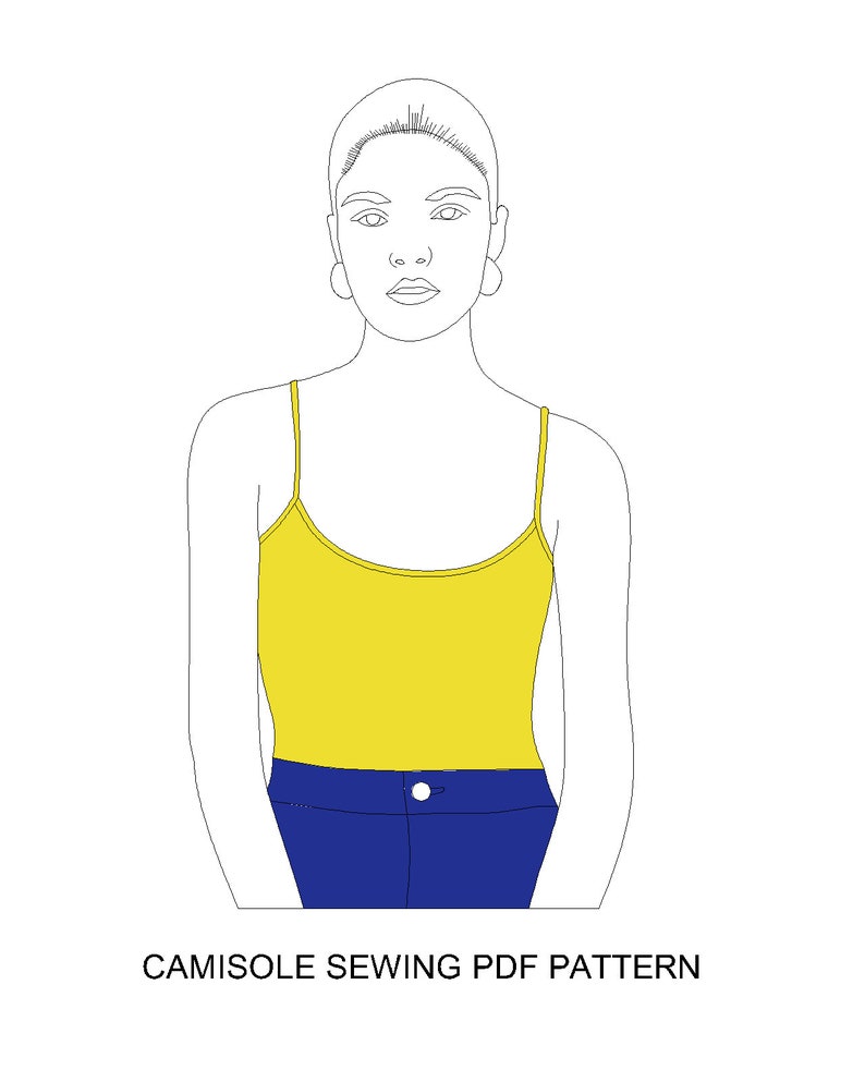 Camisole Sewing Pattern: Beginner Friendly Tank Top (sizes 8-16) (PDF ...