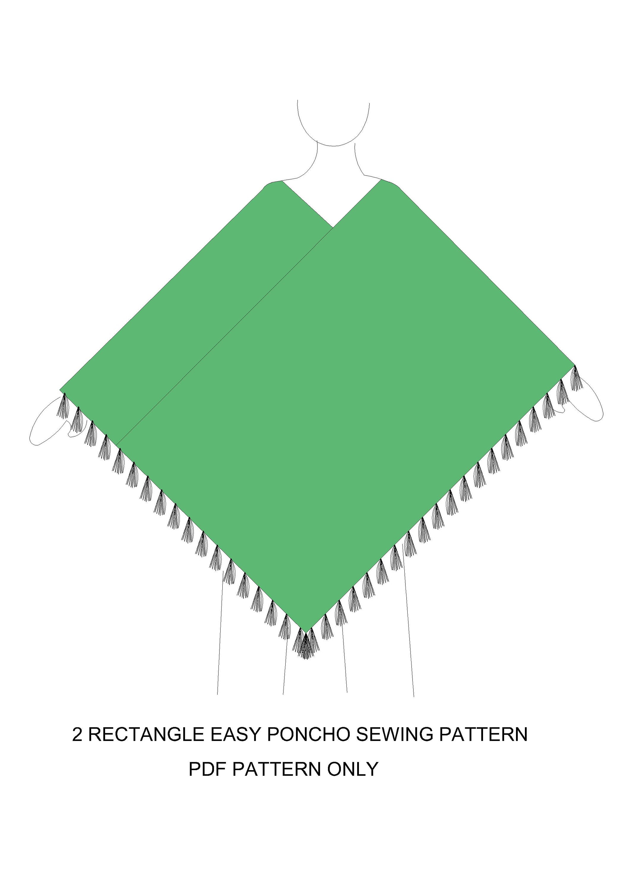 Easy Rectangle Poncho Sewing PDF – Pattern Only - Etsy