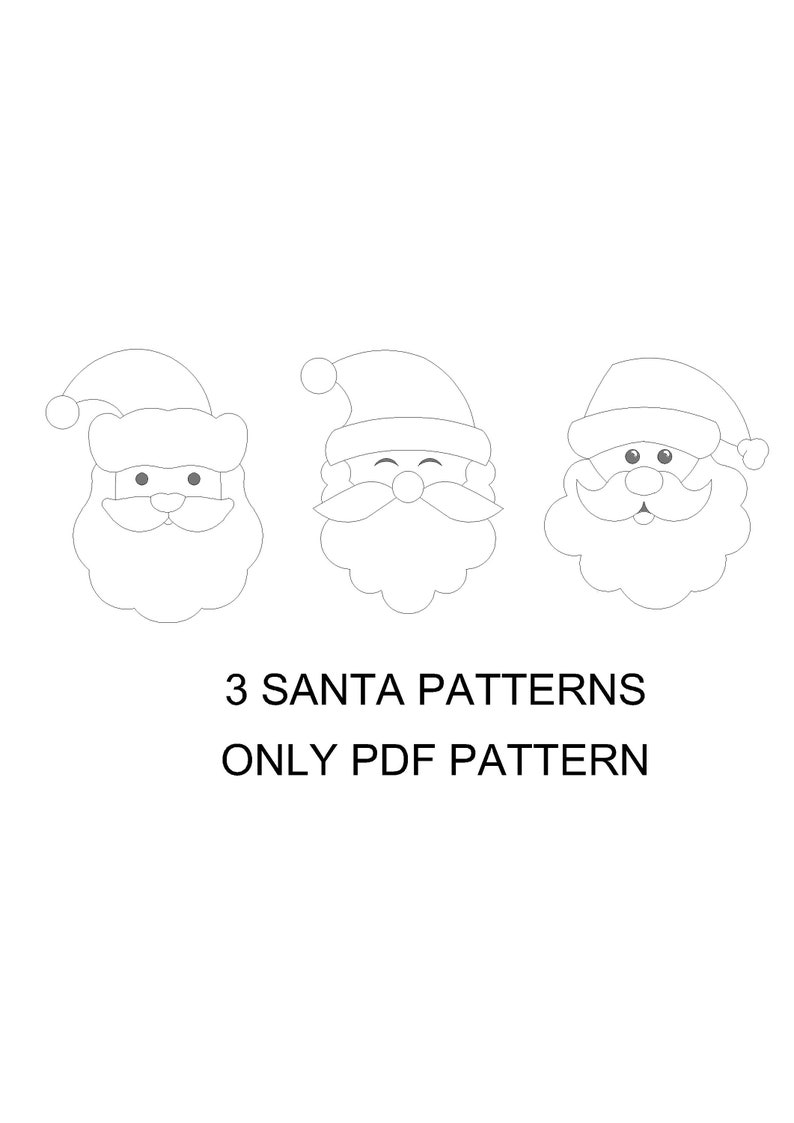 3 Types and 2 Sizes of Christmas Santa Patterns Christmas - Etsy