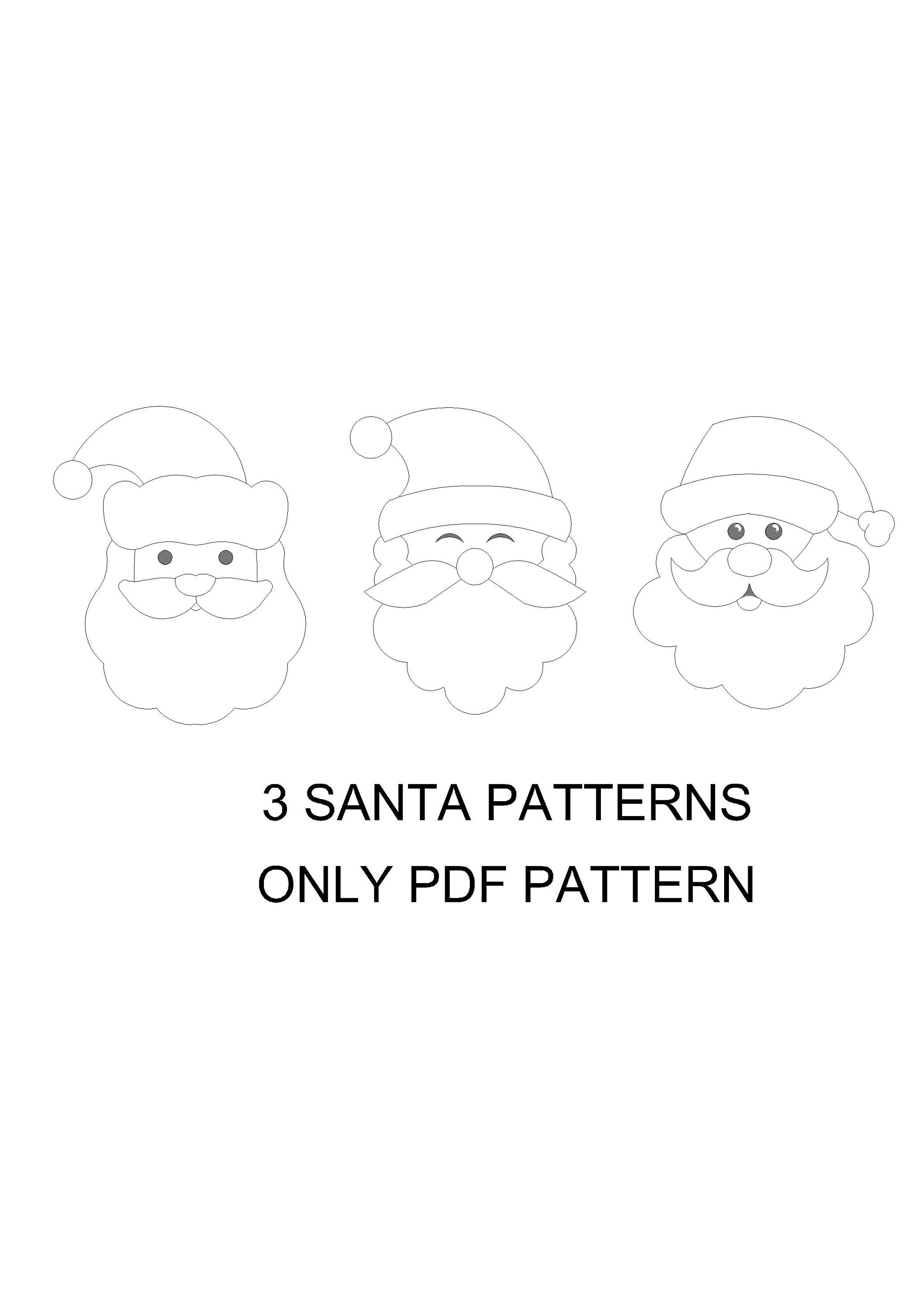 3 Types and 2 Sizes of Christmas Santa Patterns Christmas - Etsy