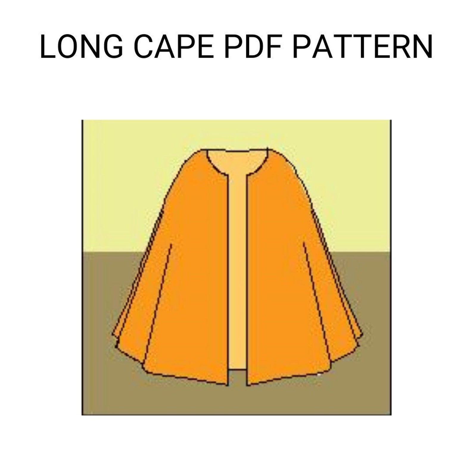 Long Cape PDF Sewing Pattern – 9 Sizes, Poncho Coat Cardigan (pattern ...