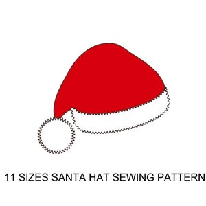 11 Sizes Santa Hat Sewing Pattern, Christmas Costume, Christmas Gift, Santa Hat Sewing Patterns ...