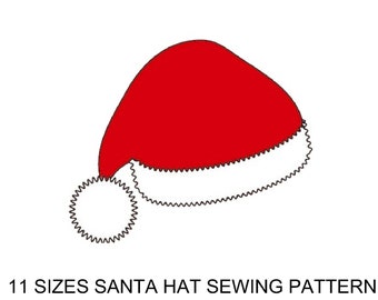 Santa Hat PDF Pattern: 11 Sizes, Christmas Costume (pattern Only) - Etsy