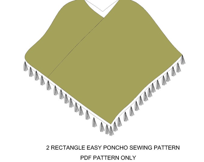 Sewing Pattern Women's Poncho Pattern, Hoody Poncho Pattern, Poncho ...