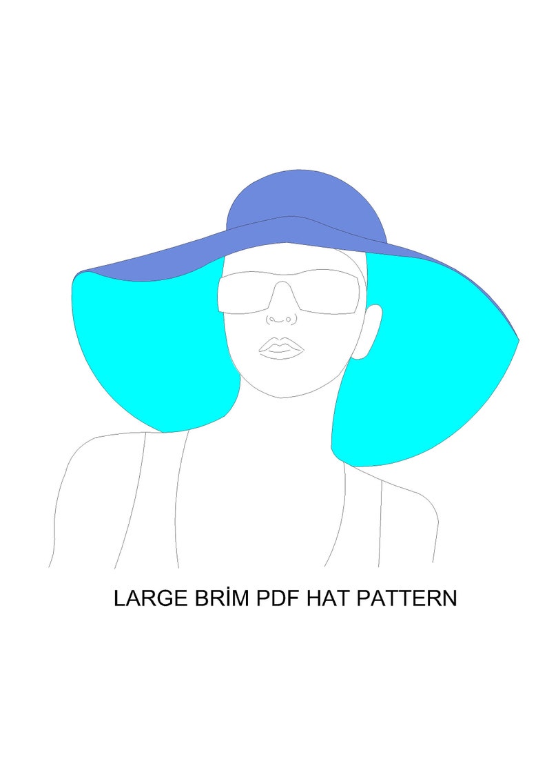Wide Brim Sun Hat PDF Pattern – A4 Printable (pattern Only) - Etsy
