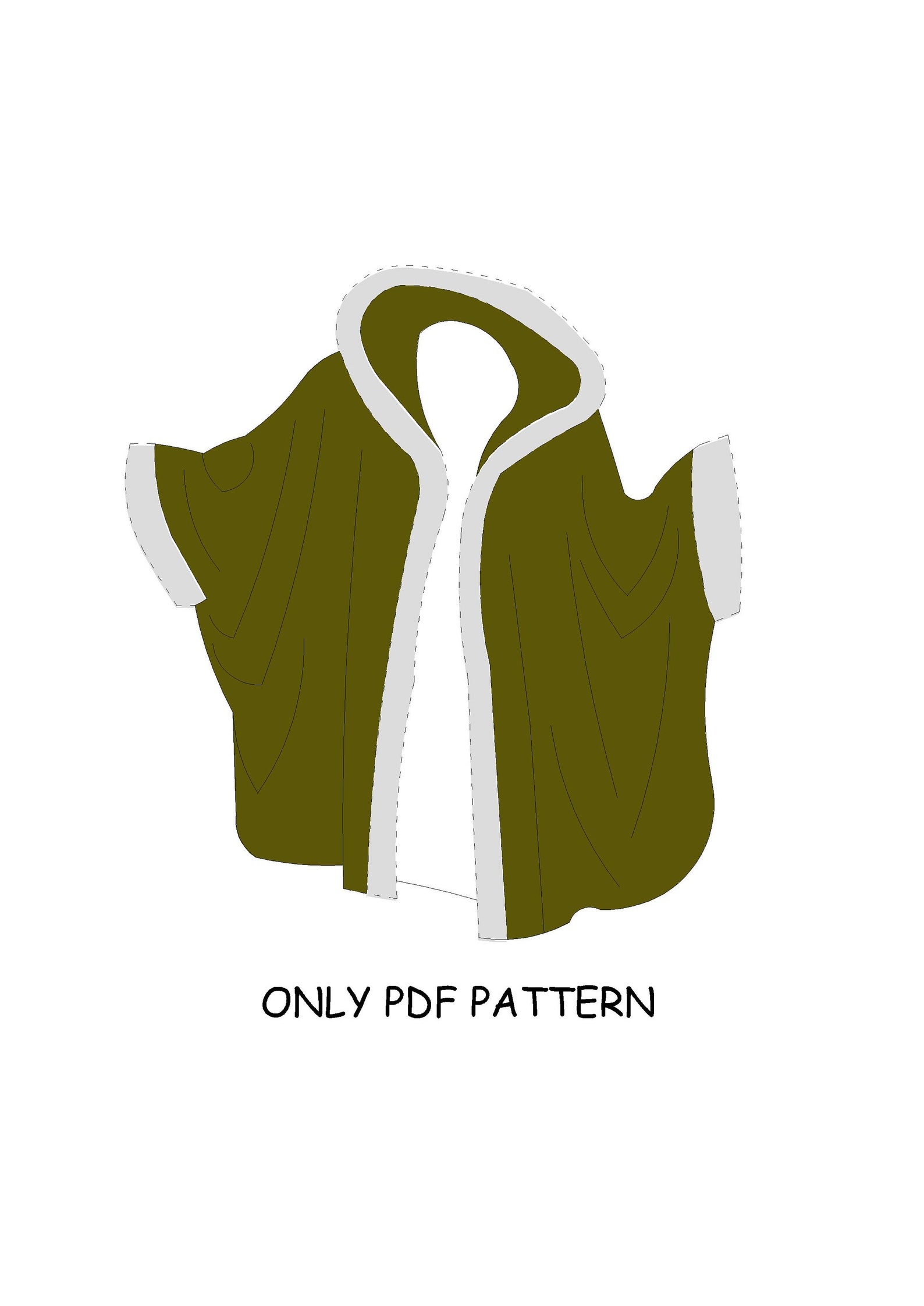 Hoodie Poncho Sewing Pattern: Cap Cardigan Design (PDF Pattern) - Etsy