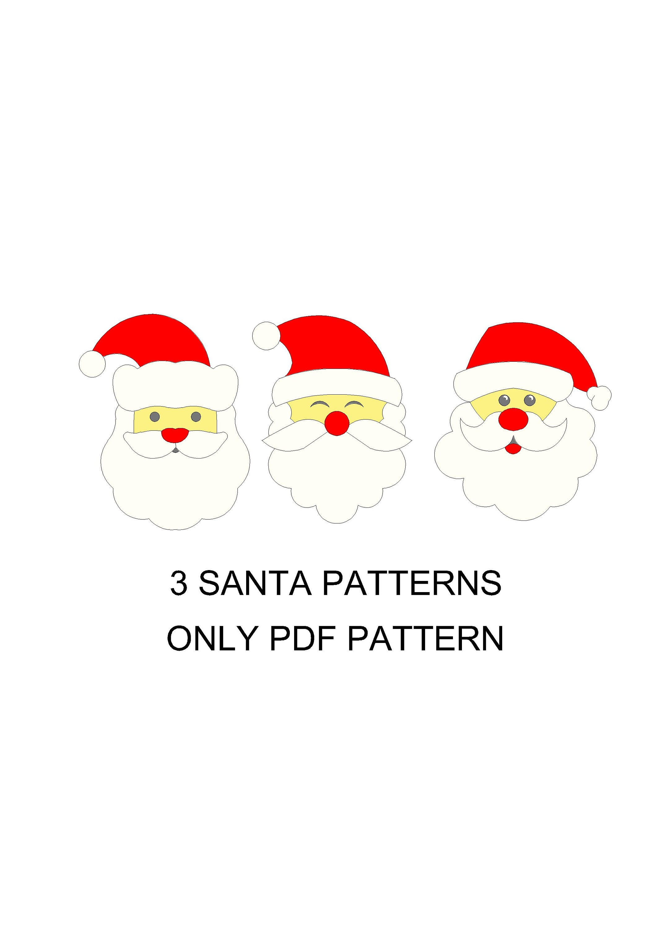 3 Types and 2 Sizes of Christmas Santa Patterns Christmas - Etsy