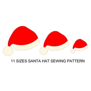 11 Sizes Santa Hat Sewing Pattern, Christmas Costume, Christmas Gift ...