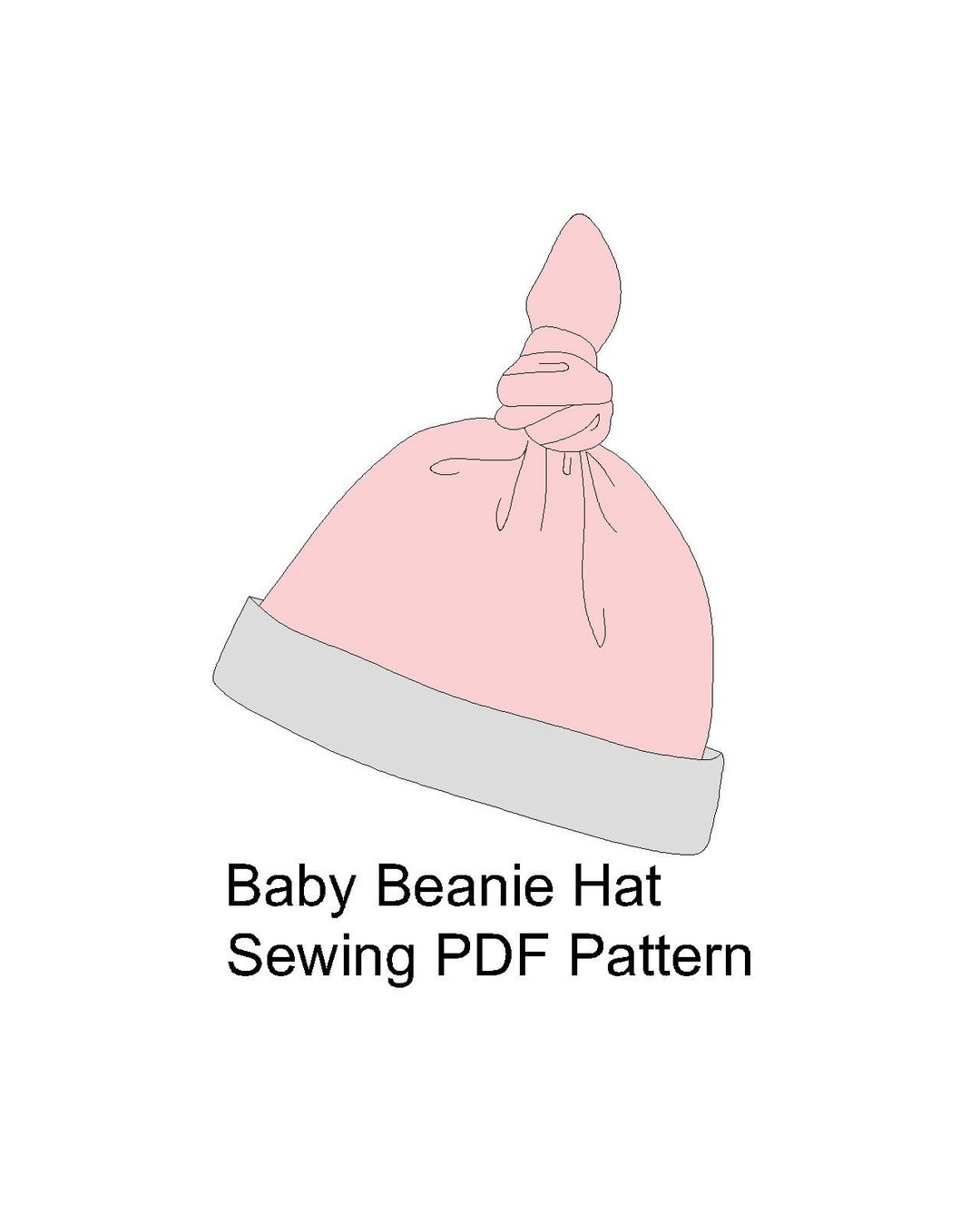 Baby Beanie Hat Pattern, Easy Baby Beanie Hat PDF Digital Sewing ...
