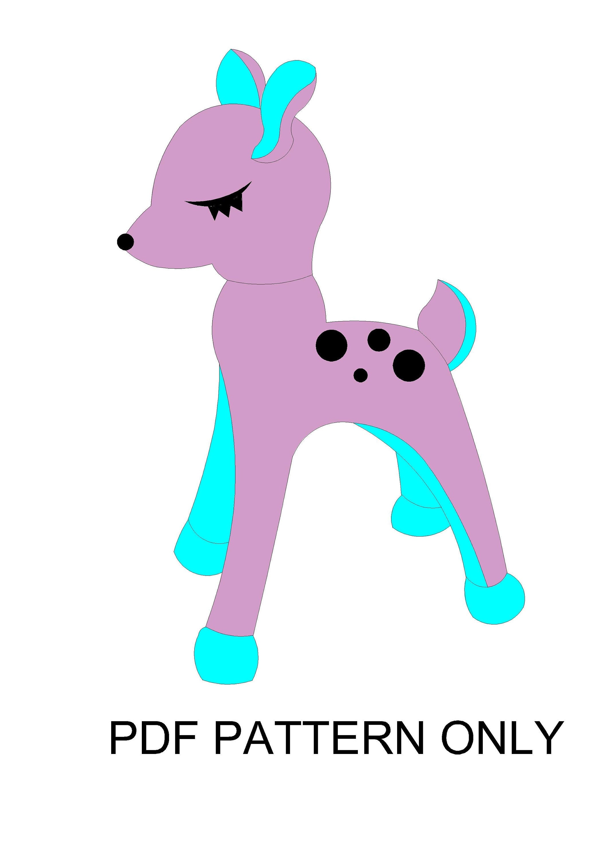 Printable Bambi Pdf Sewing Pattern Baby Deer Pattern Fawn - Etsy