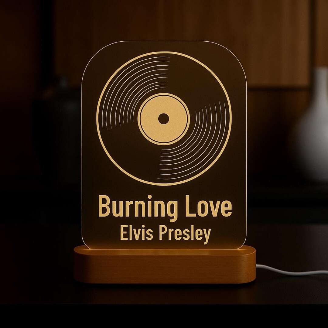 Custom Vinyl Record Night Light | Personalized LED Lamp With Song Title ...