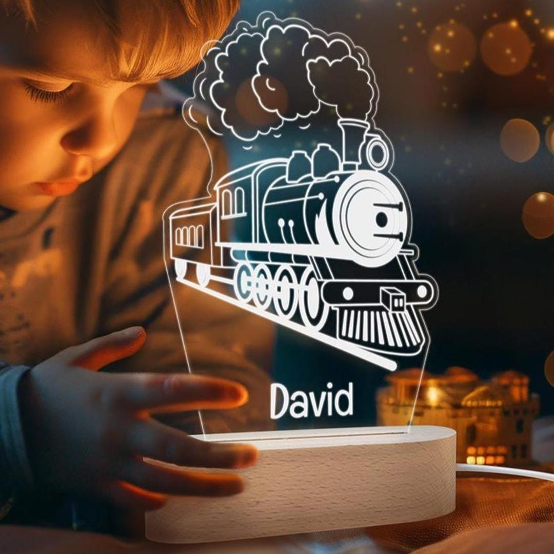 Acrylic Night Light Train Name Cut Svg Pdf File Led Lamp, File for ...