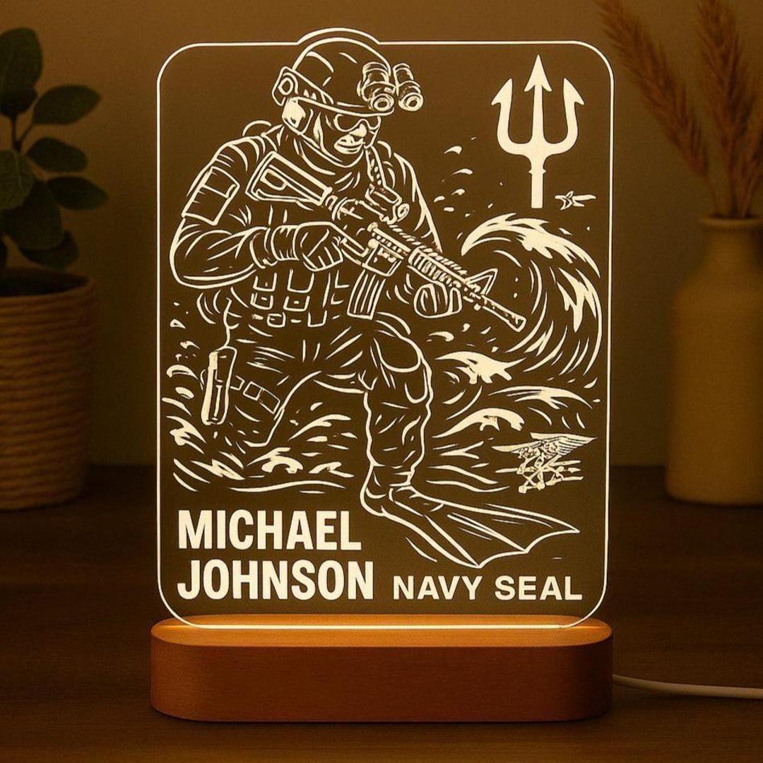 Personalized Navy SEAL Night Light – Custom Military Keepsake for ...