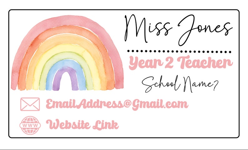 Digital Download Teacher Email Signature Teachers Emails Rainbow Design ...