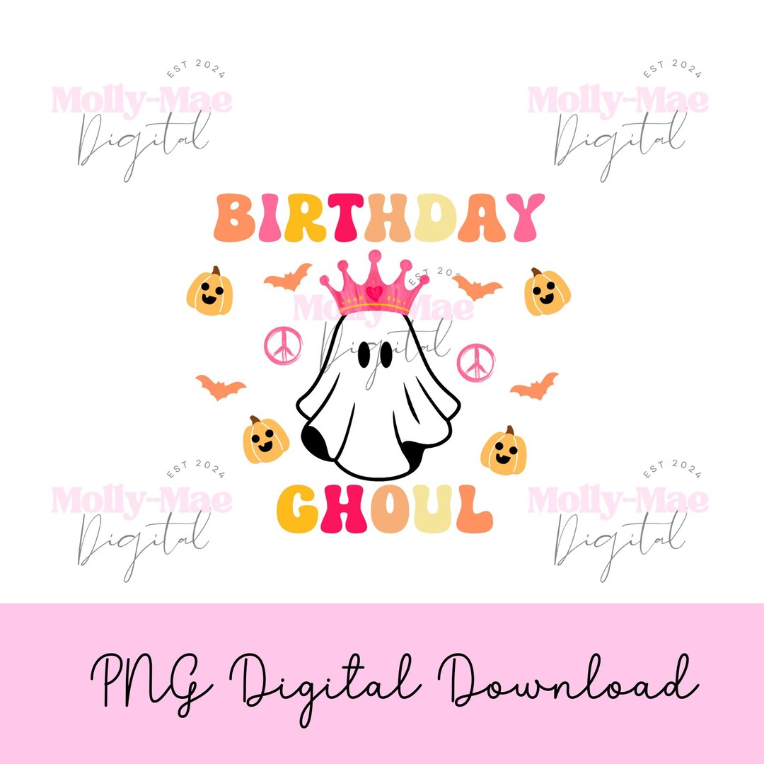 Birthday Ghoul PNG File Ghost Birthday Halloween Digital Download ...