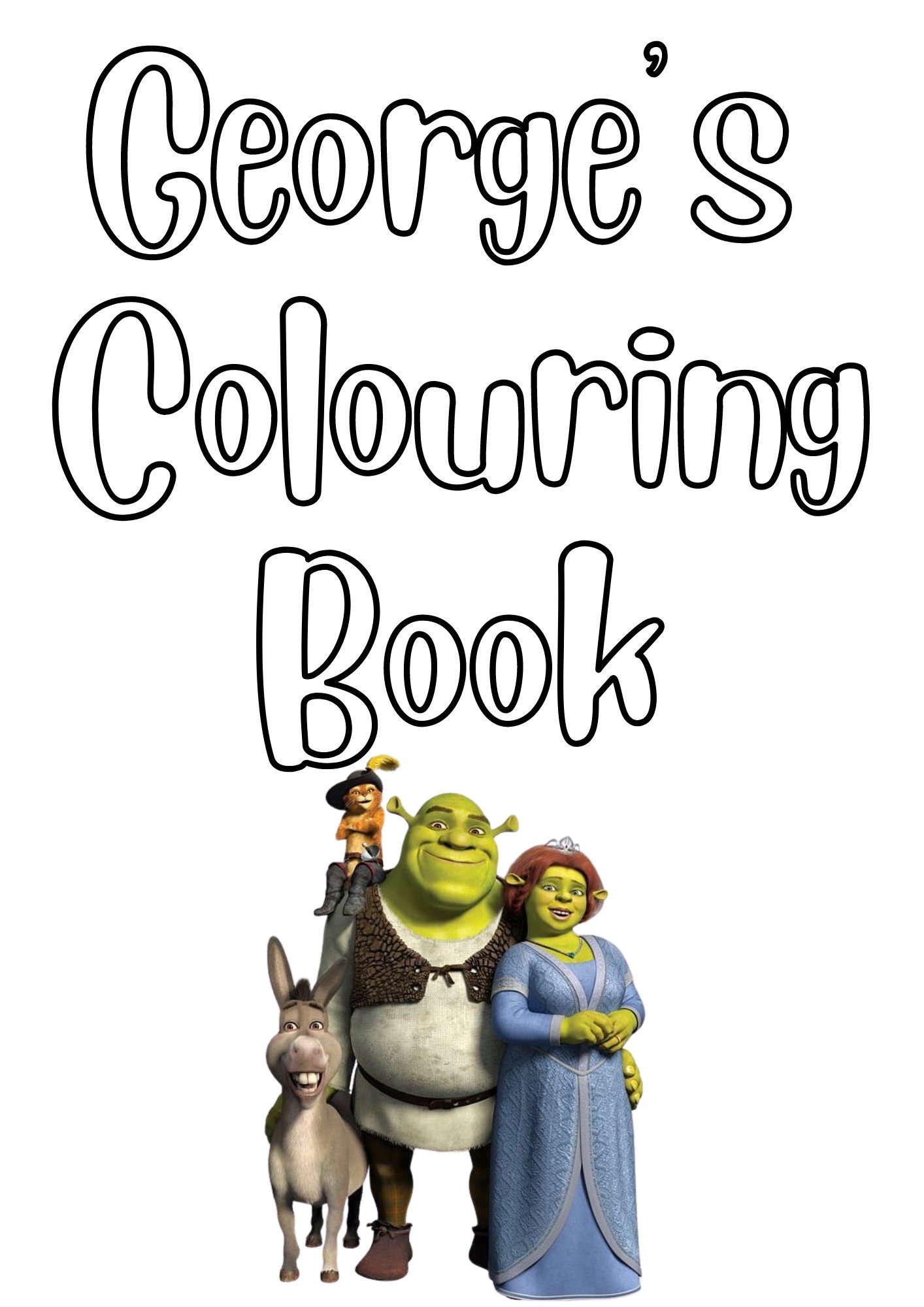 Digital Download Shrek Colouring Book Personalised Booklet - Etsy