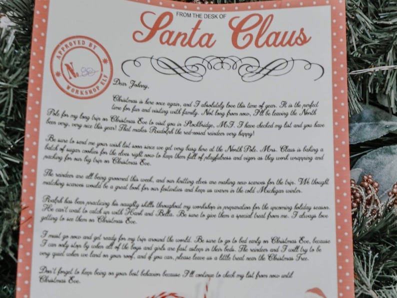 Personalized Santa Claus Letter 2024, Letter From the North Pole, Santa ...