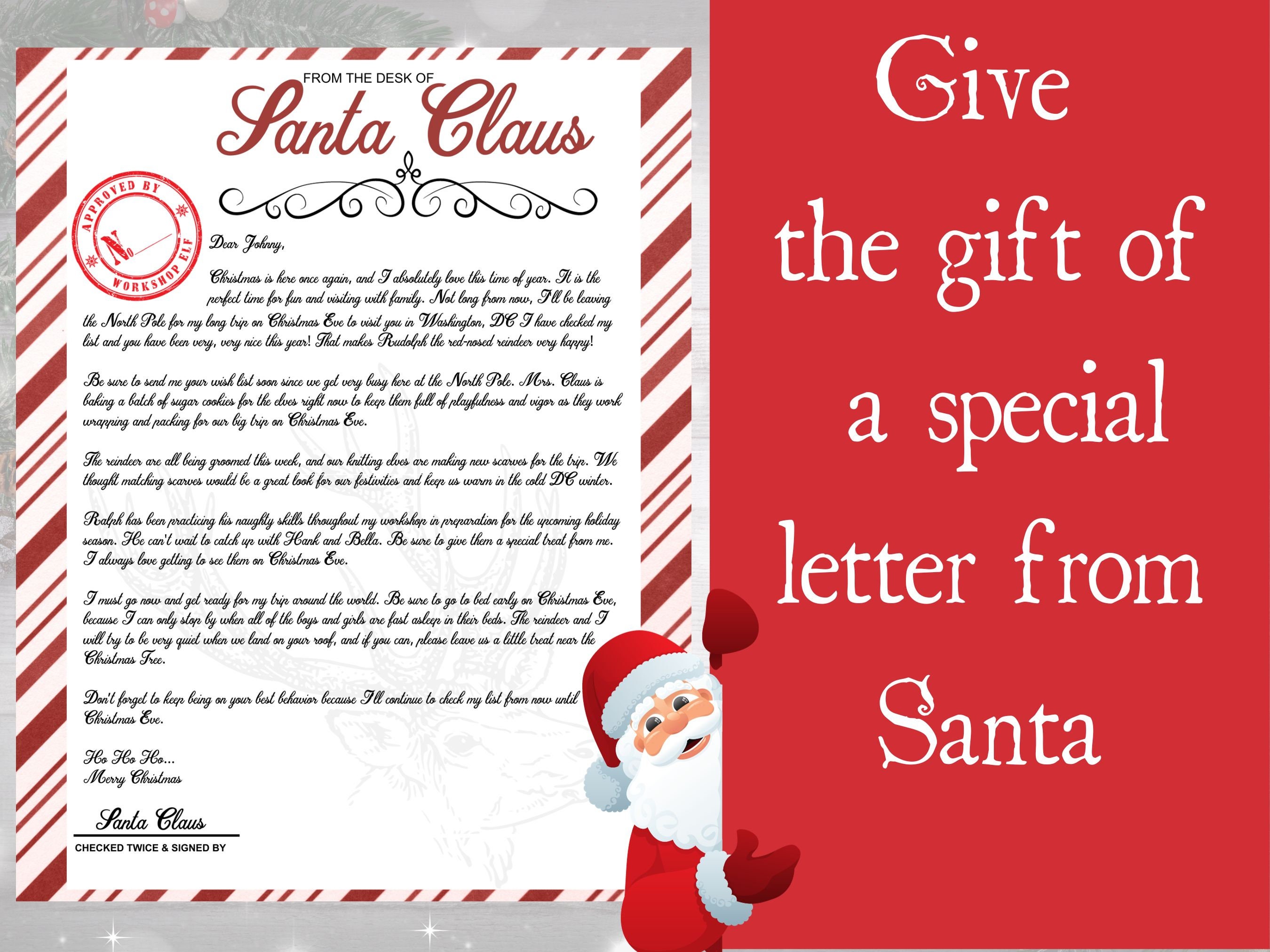 DIGITAL/PRINTABLE Editable Template Letter From Santa Custom - Etsy
