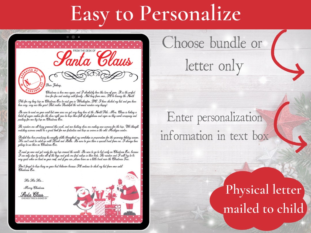 Personalized Santa Claus Letter 2024, Letter From the North Pole, Santa ...