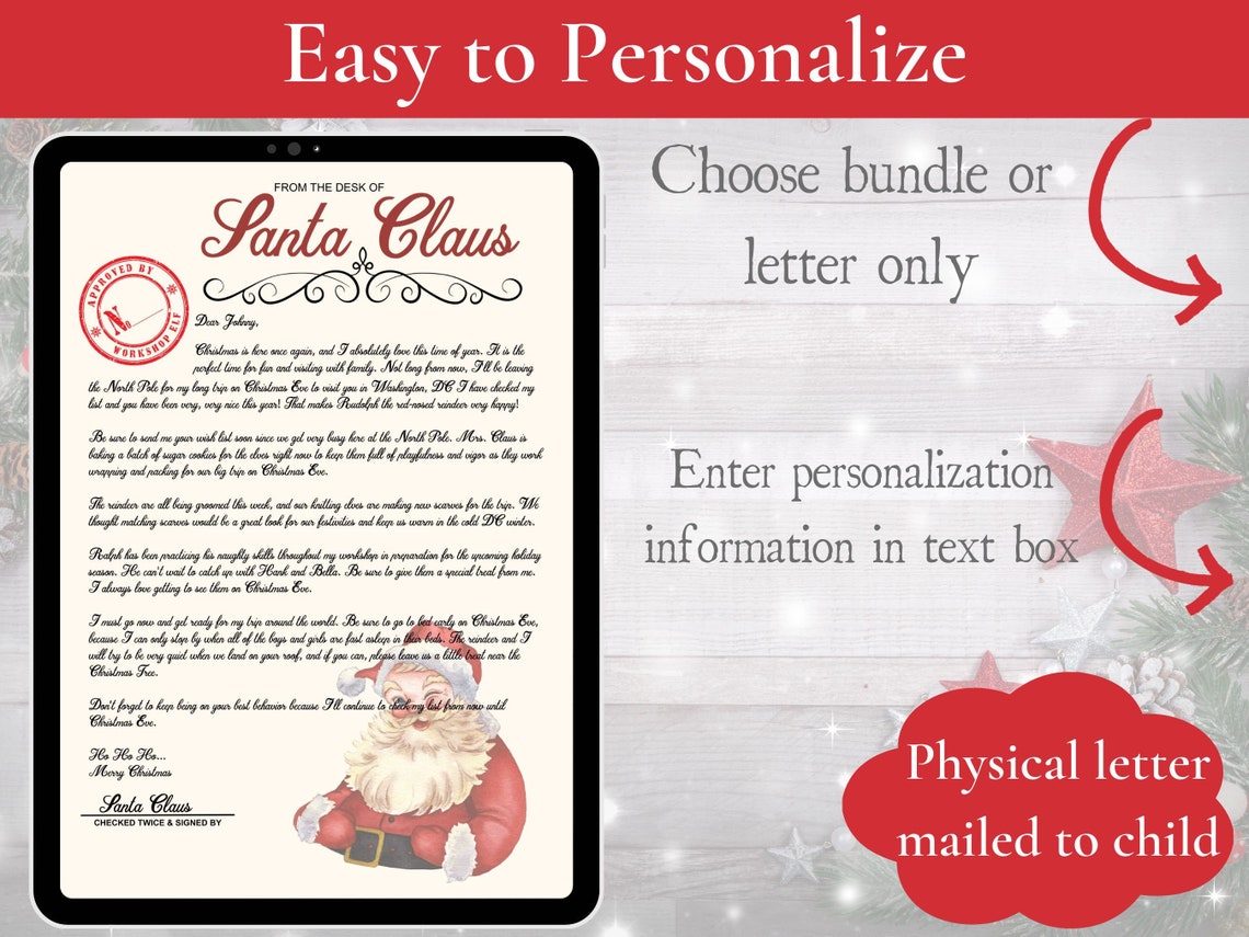 Personalized Santa Claus Letter 2023, Letter From the North Pole, Santa ...