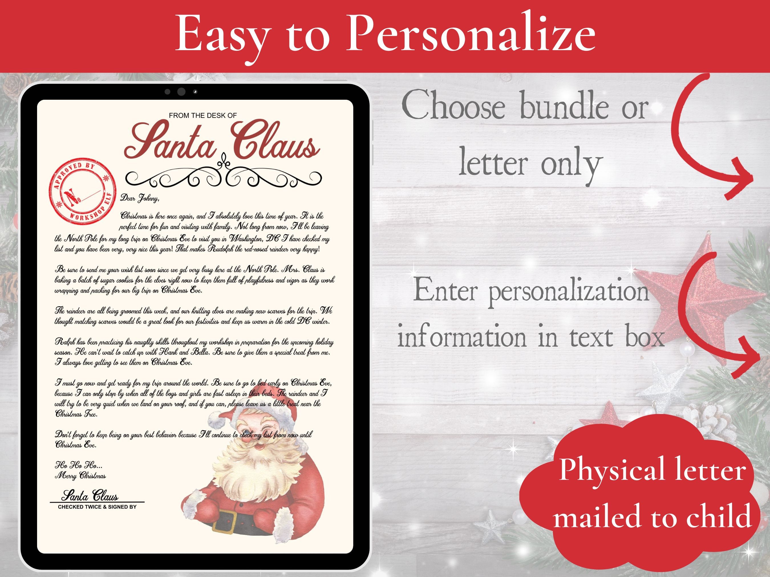 Personalized Santa Claus Letter 2023, Letter From the North Pole, Santa ...