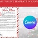DIGITAL/PRINTABLE Editable Template Letter From Santa, Custom Santa ...