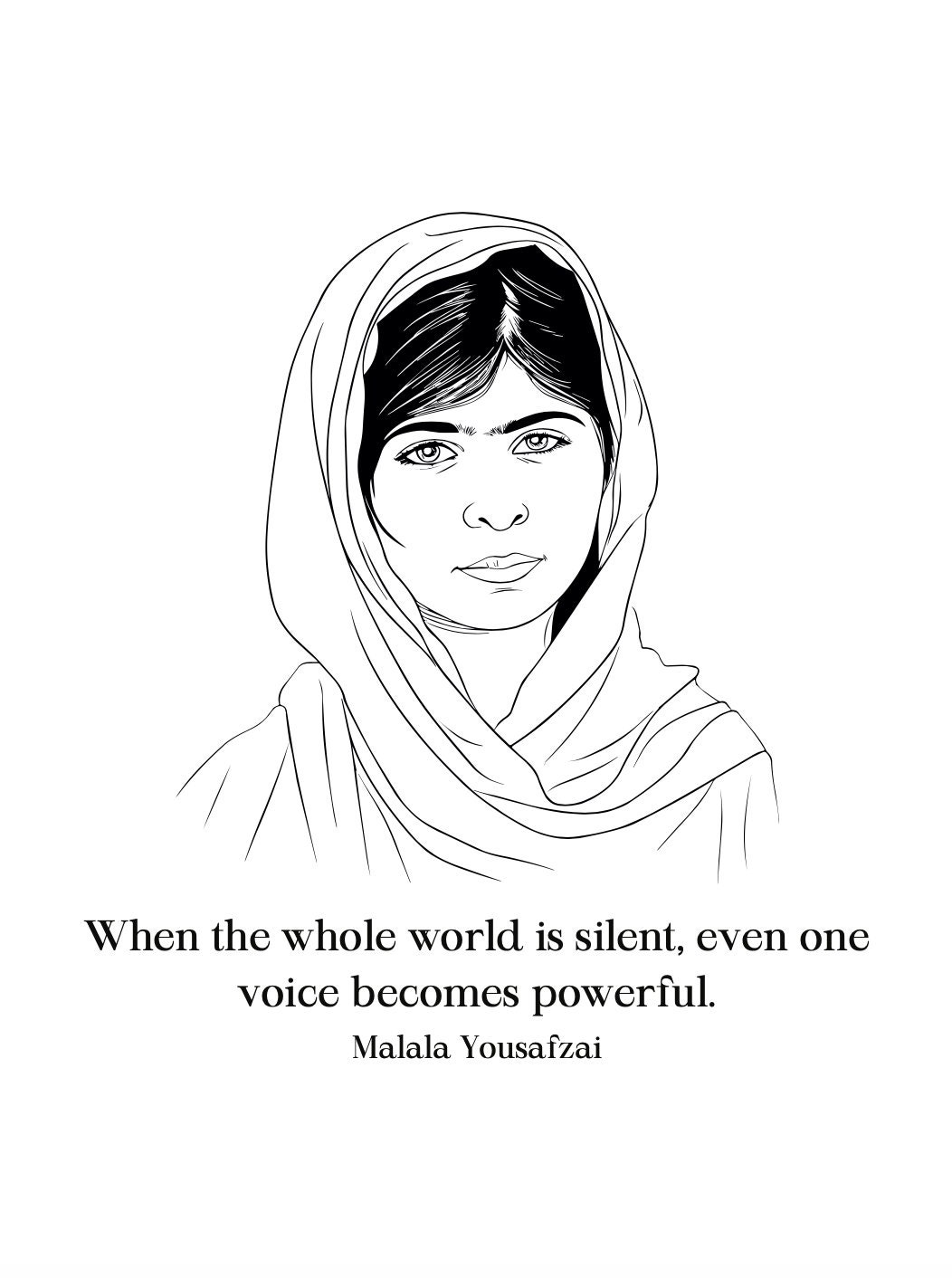 Malala Yousafzai Quote Poster - Etsy