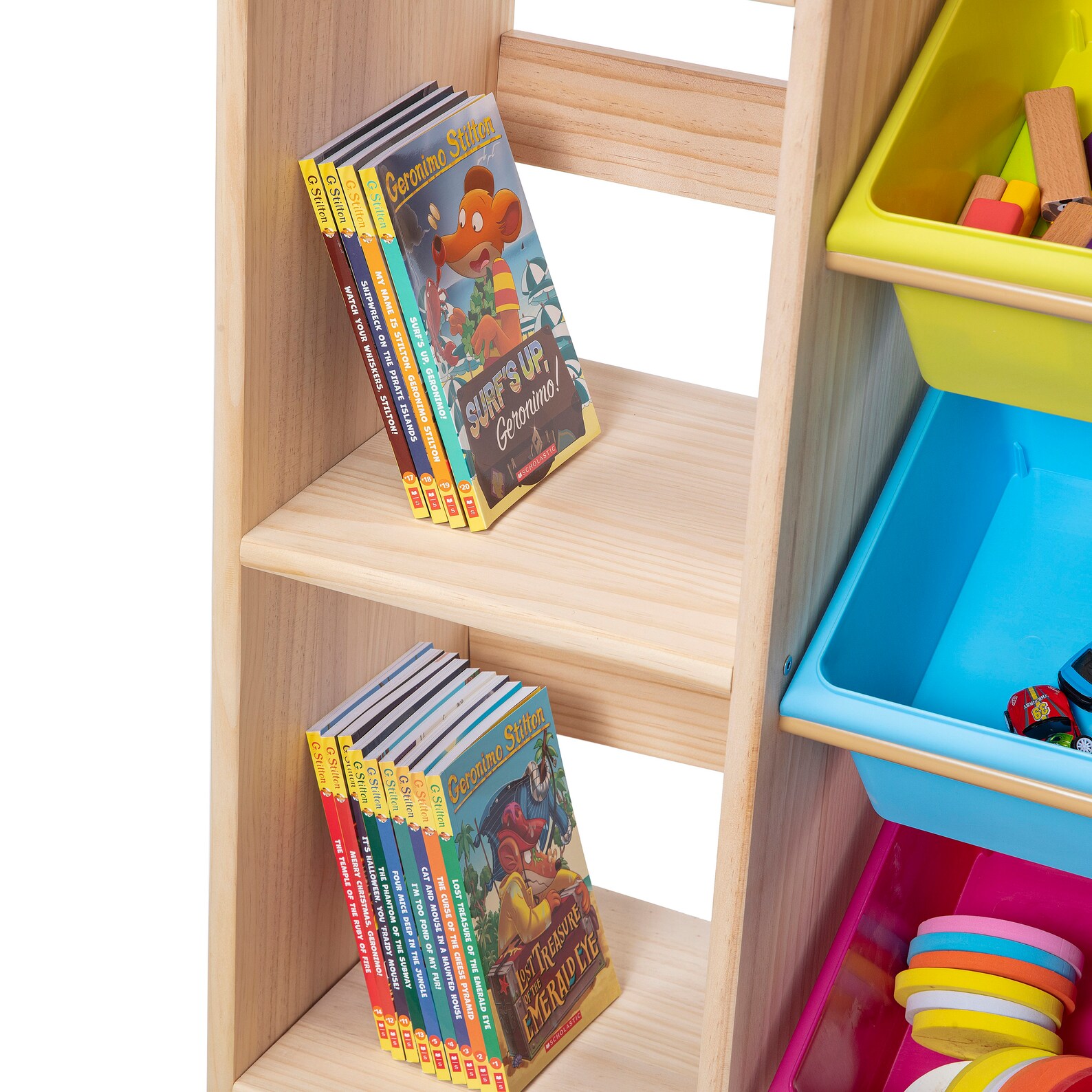 100% Solid Wood Toy Storage W115 X H115 X D30 12 Alabaster White ...