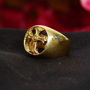 Jerusalem Cross Religion Stainless Steel Mens Rings Simple Cross Ring ...
