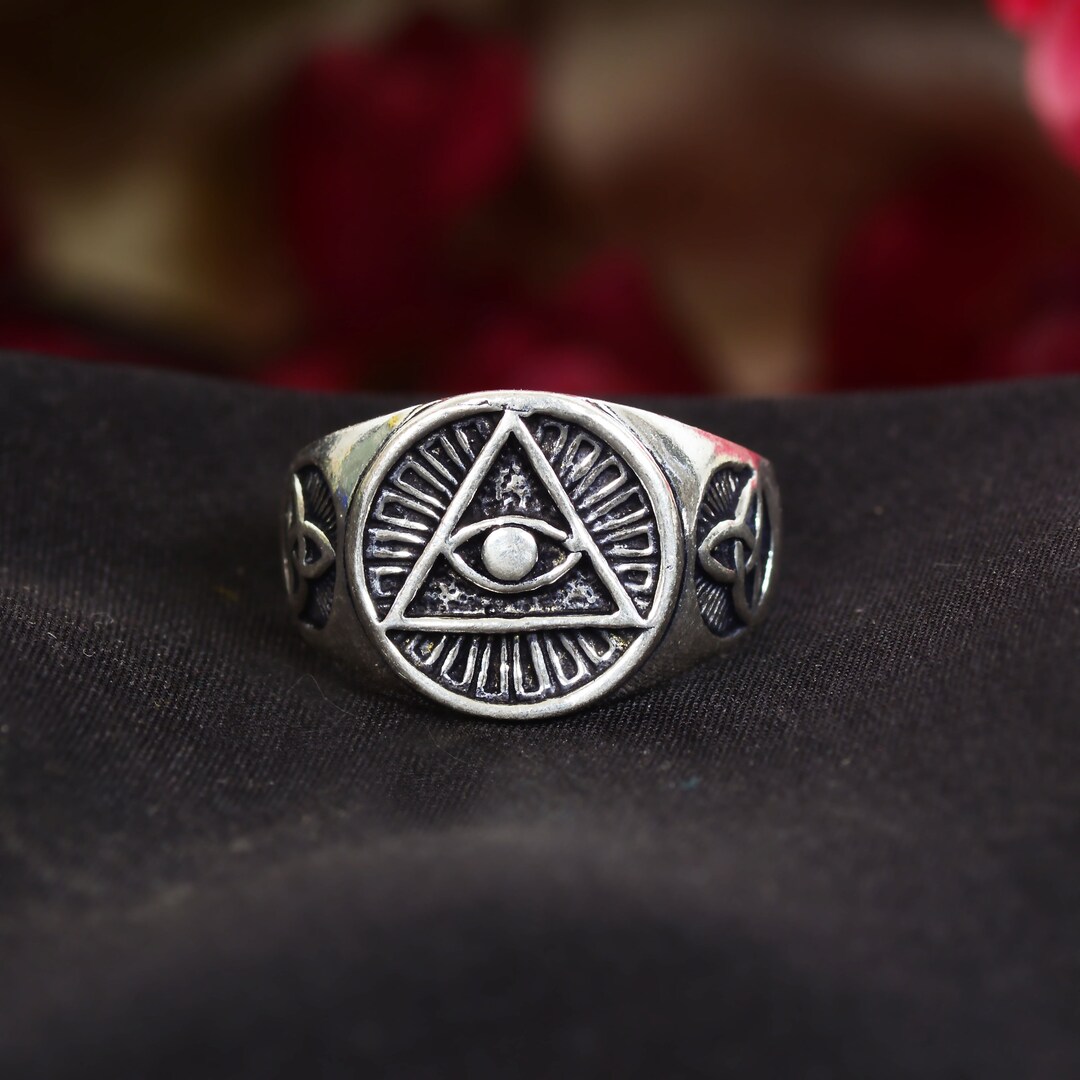 Silver Eye of Providence Ring / Mens Ring / Illuminati / Signet Ring ...