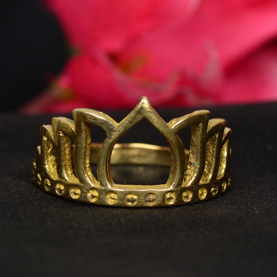 SALE Sterling Silver Lotus Crown Ring / Lotus Flower Ring / Divine ...