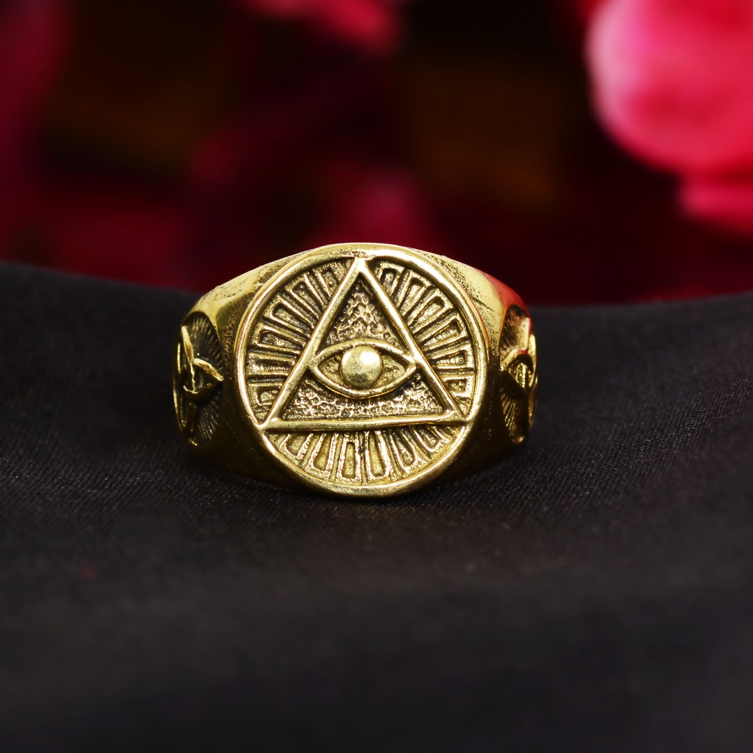 Silver Eye of Providence Ring / Mens Ring / Illuminati / Signet Ring ...