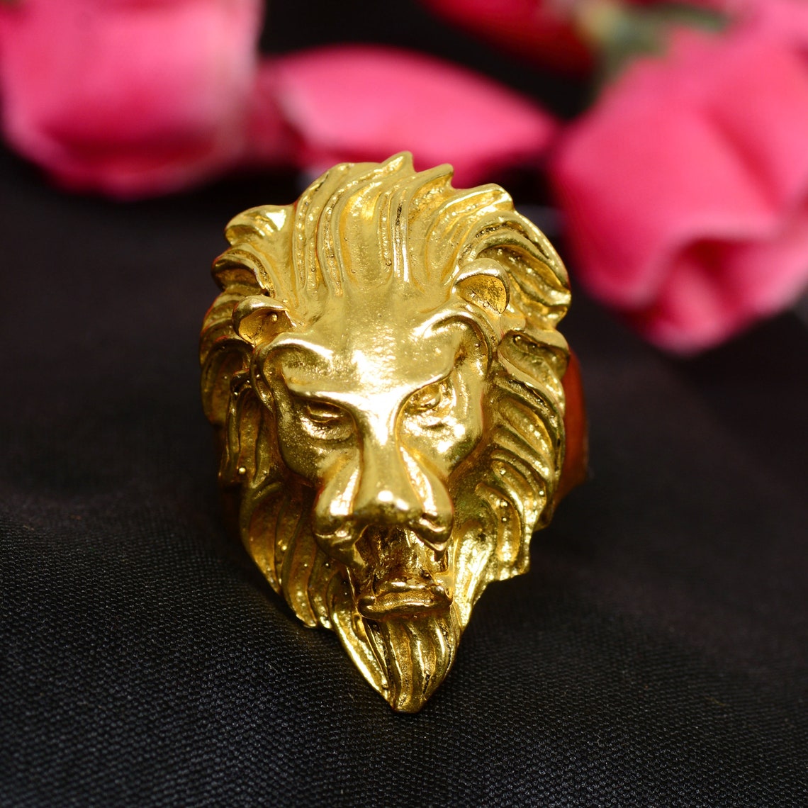 Loin Signet Ring, Handmade Mens Ring, Sterling Silver Ring, Lion ...