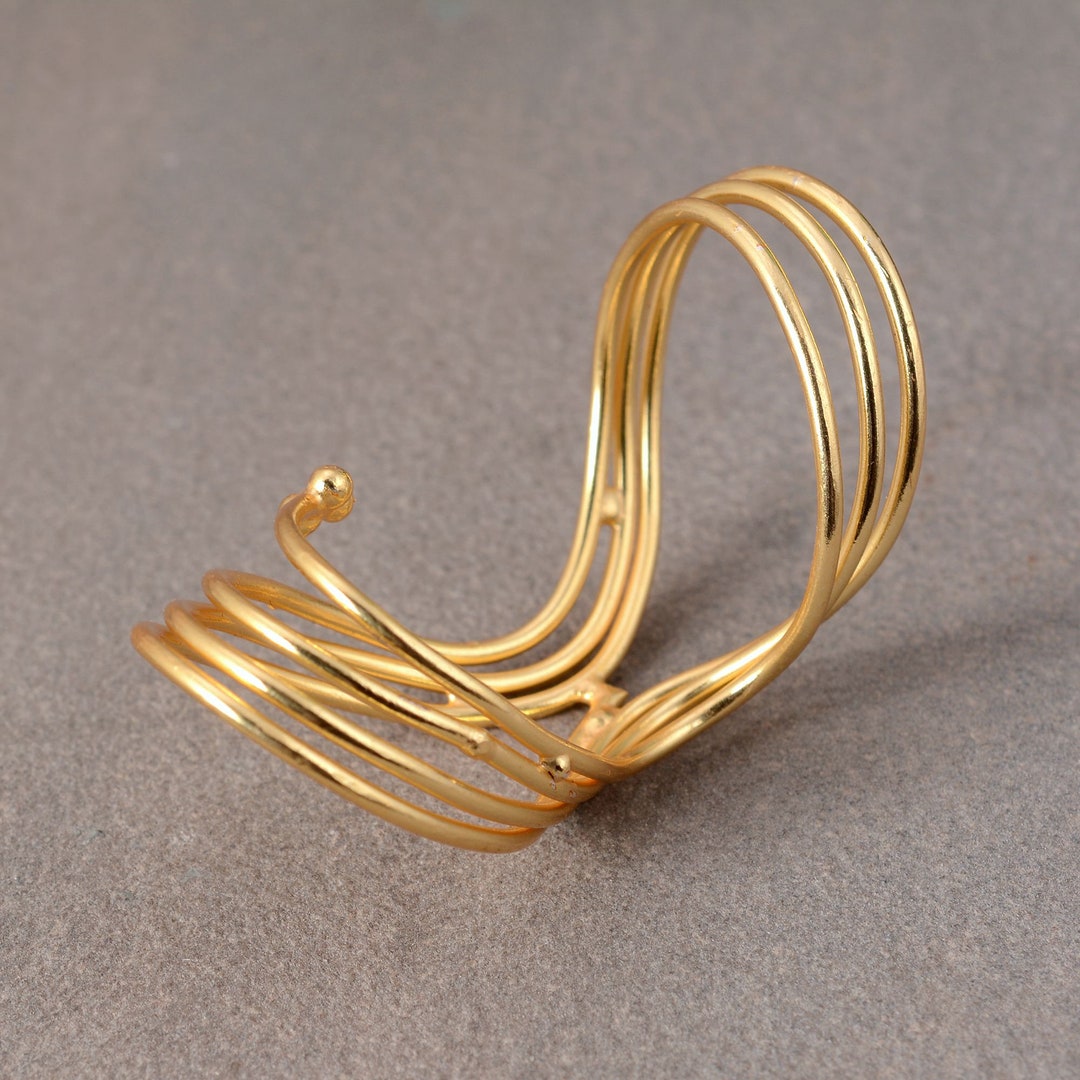 Gold Spiral Statement Ring: Modern Cocktail Ring by Janvi Jewelry - Etsy