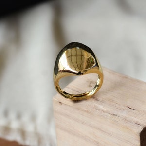 Plain Brass Minimalist Ring Organic Dome Ring Statement Ring Chunky ...