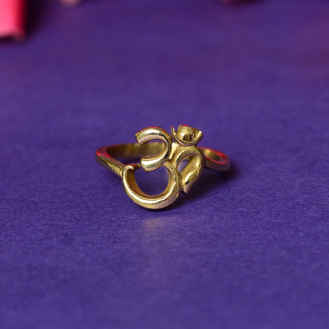 Solid Gold Om Ring, Yoga Ring, Ohm Jewelry, Yogini Ring, Spiritual ...