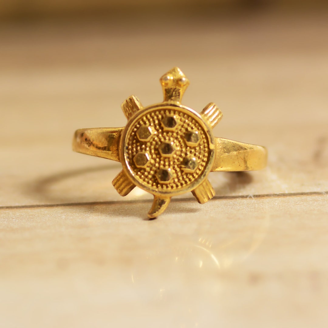 Cute Gold Turtle Ring- Statement Turtle Ring- Good Lock Kachua Ring ...