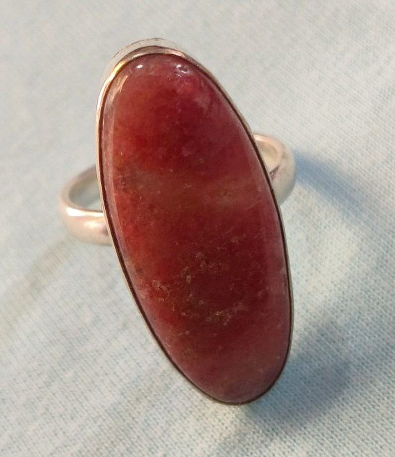 Red Jade Ring, Sterling Silver Ring 925 for Women, Artisan Jewelry Boho ...