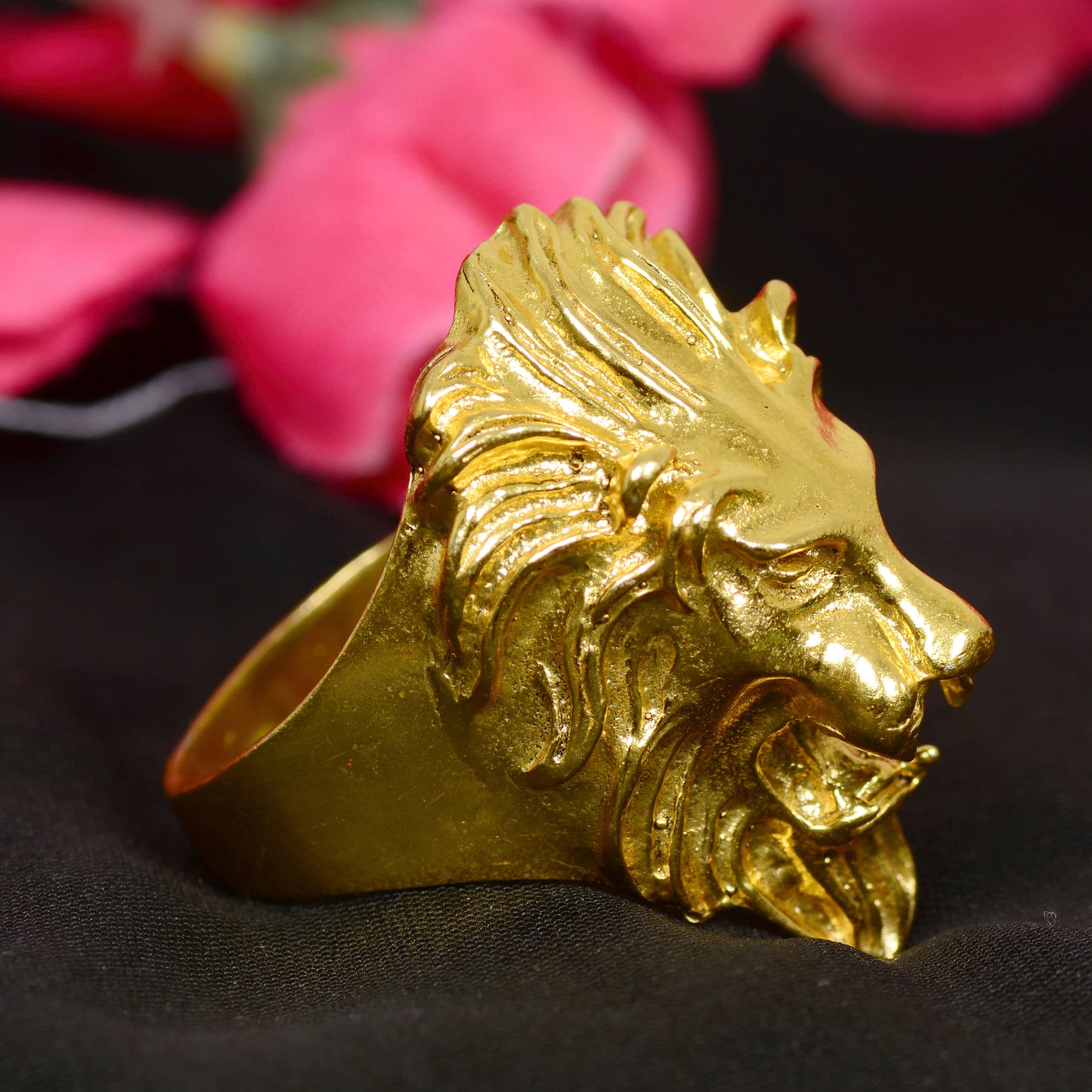 Loin Signet Ring, Handmade Mens Ring, Sterling Silver Ring, Lion ...