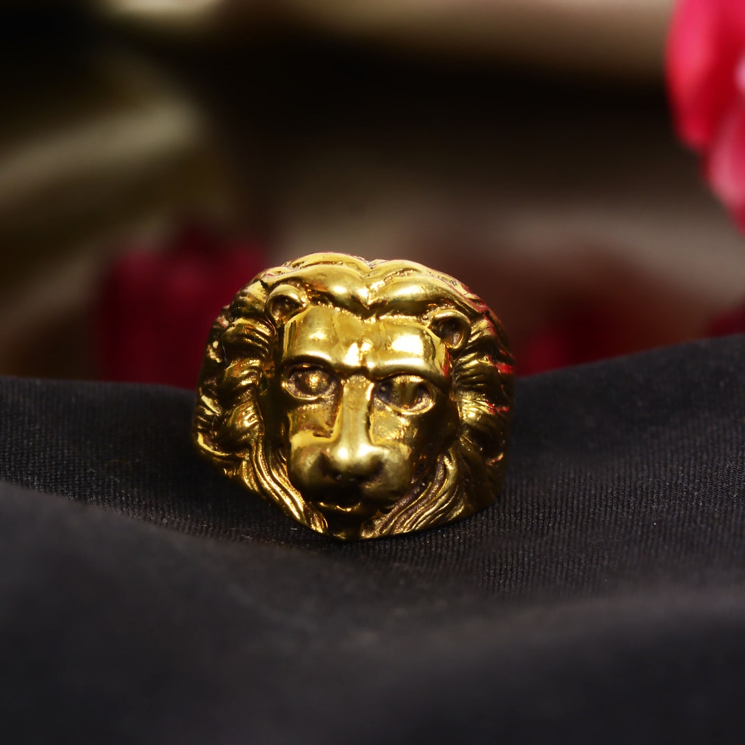 Lion Ring, Men's Lion Rings Gold, Men's Ring, Gift for Men , a Powerful ...