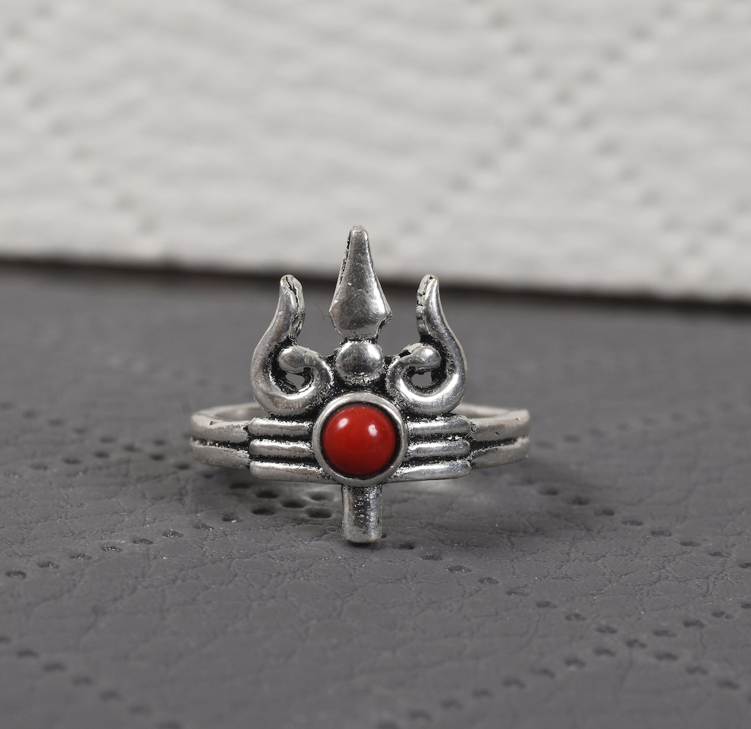 Trident Ring, Lord Shiva Ring, Gold Trident Ring, Statement Ring ...